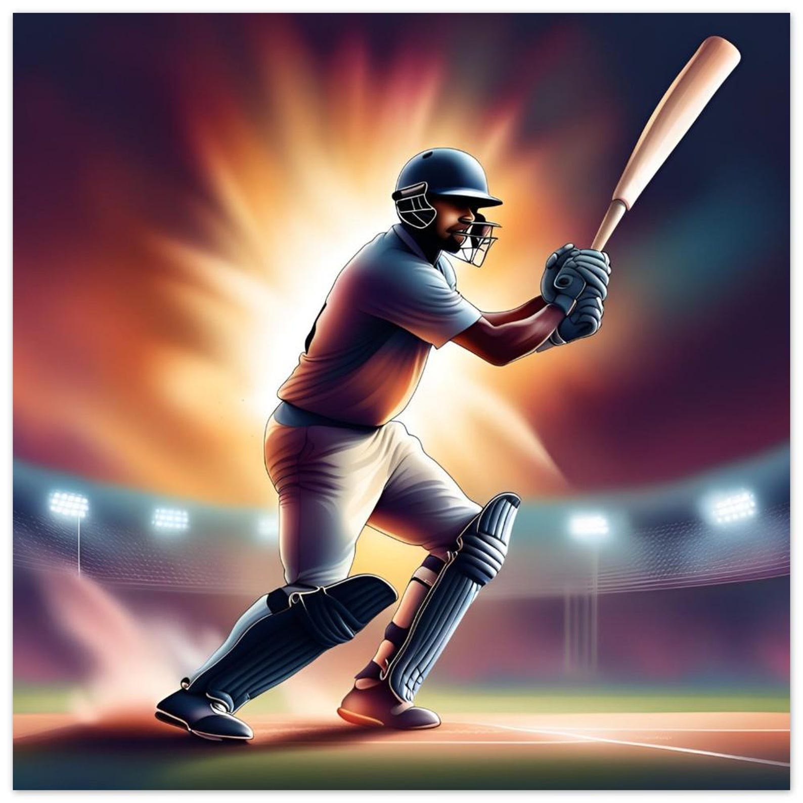 Cricket Player Action Poster Classic Matte Finish 45x45 Cm / 18x18 - Etsy