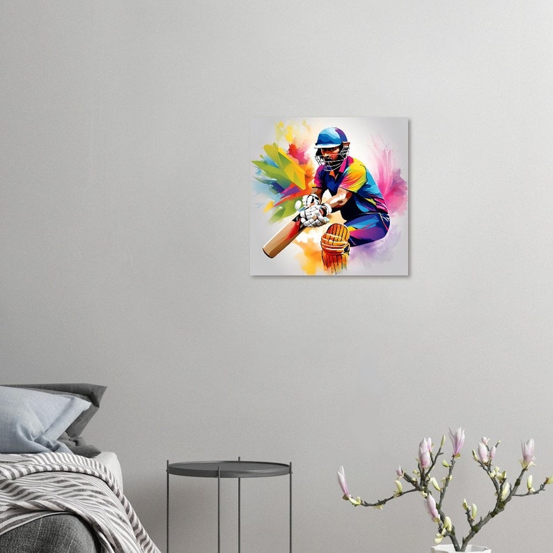 Dynamic Cricket Illustration Premium Matte Paper Poster 50 X 50 Cm - Etsy