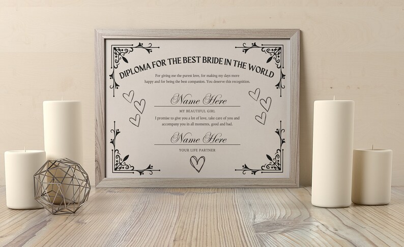 Plantilla de diploma de amor / el mejor novio del mundo / Un regalo de ...