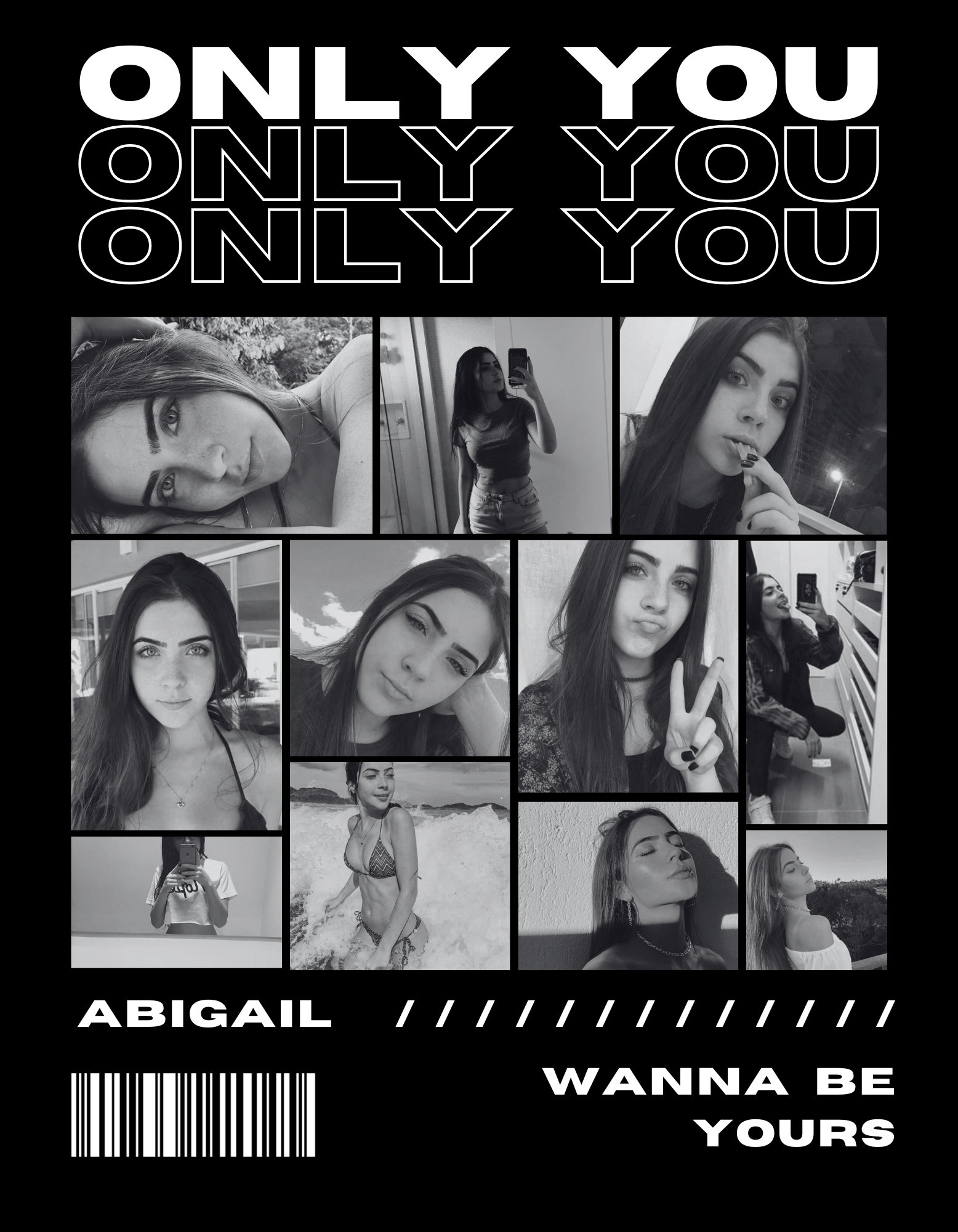 Perzonaliza tu plantilla ONLY YOU / Girlfriend / Diseño editable para ...