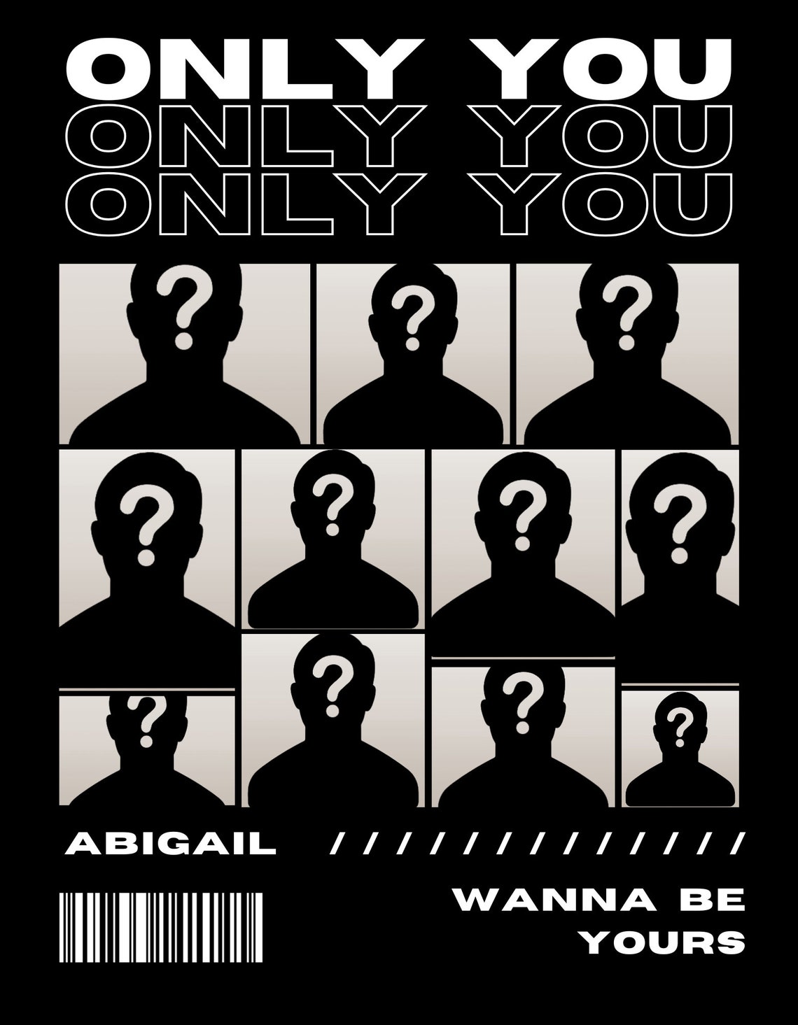 Perzonaliza tu plantilla ONLY YOU / Girlfriend / Diseño editable para ...