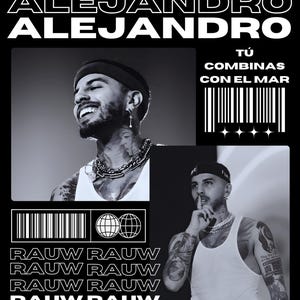 Diseño de camiseta de Rauw alejandro, Collage Archivo PNG Digital ...