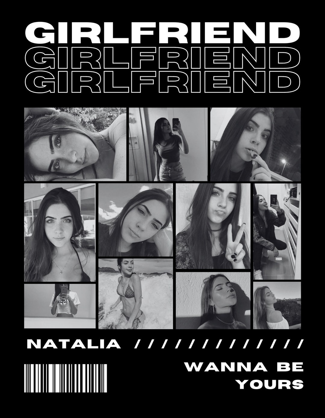 PERSONALIZA tu plantilla Girl Girlfriend Regalo único para mi chico ...