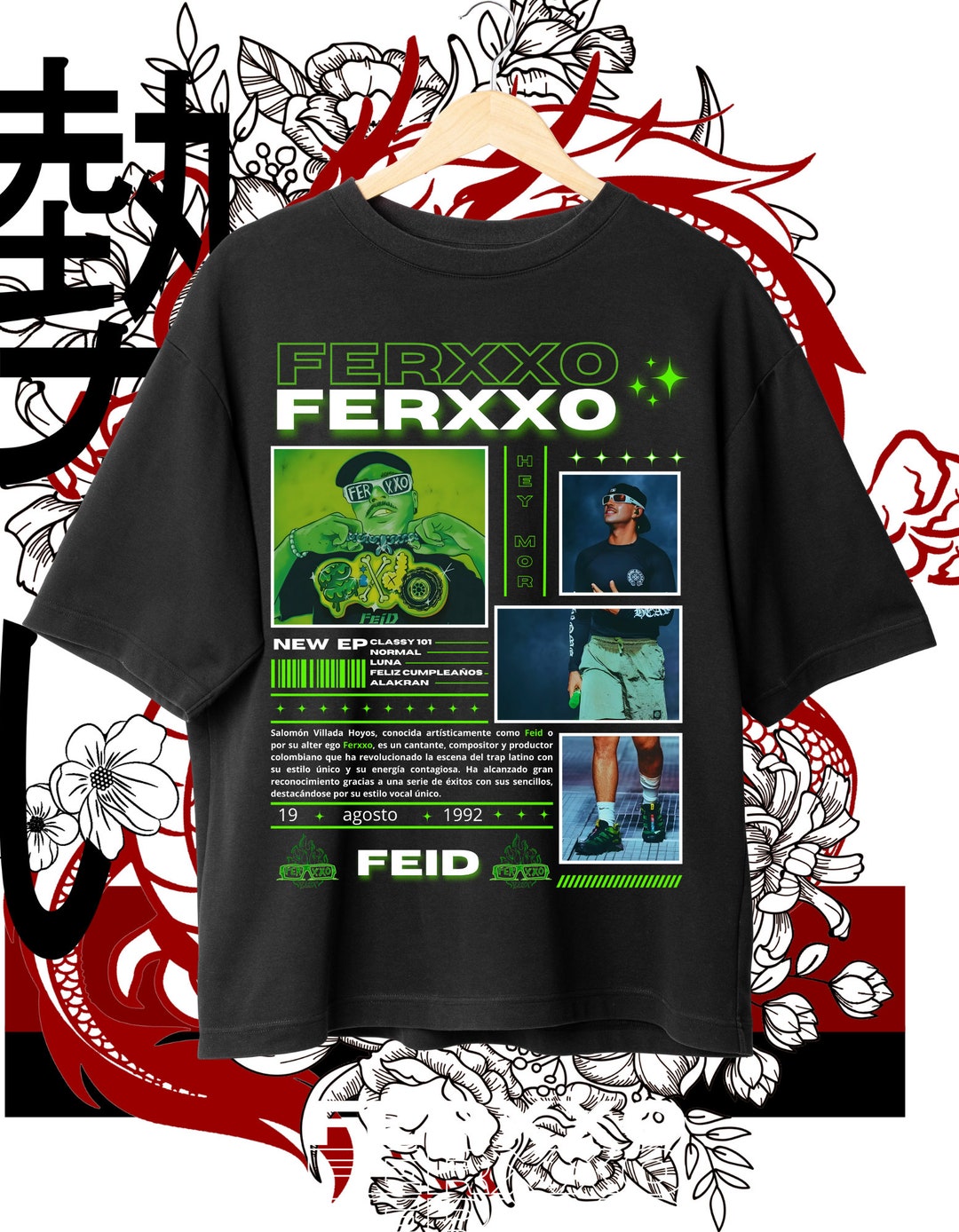 Feid Ferxxo T-shirt Design, PNG Digital Retro, Feid El Ferxxo PNG, Feid ...