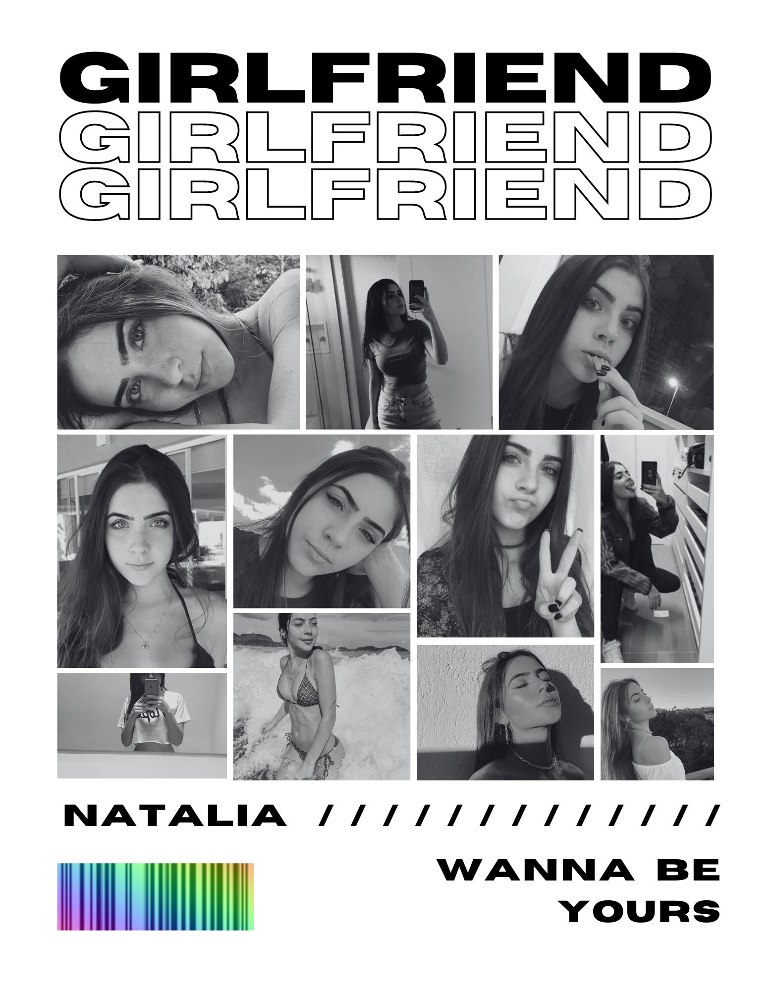 PERSONALIZA tu plantilla Girl Girlfriend Regalo único para mi chico, Diseño editable con fotos ...