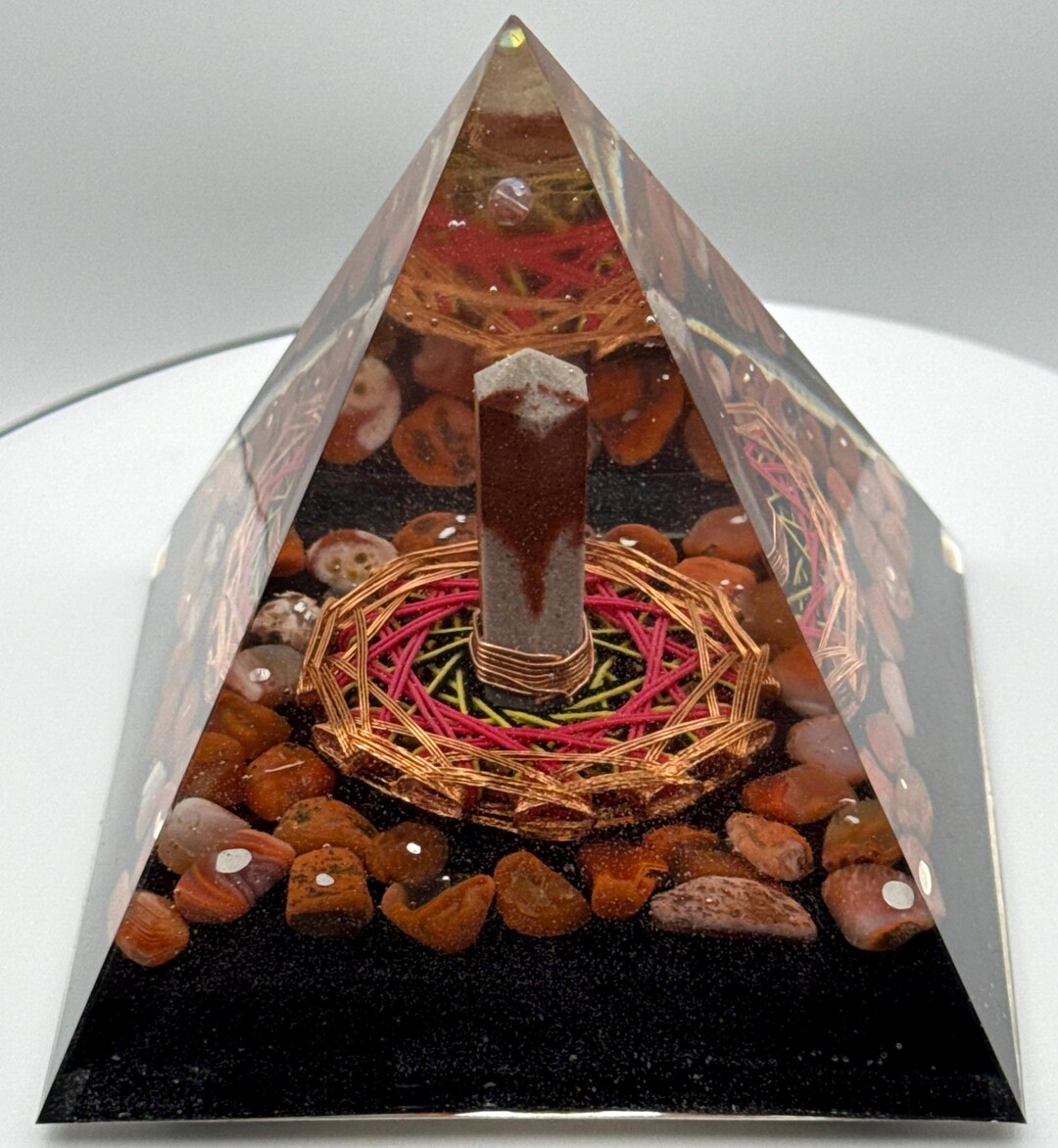 Orgonite Pyramid “shiva Root” is a One of a Kind With a Shiva Lingum ...
