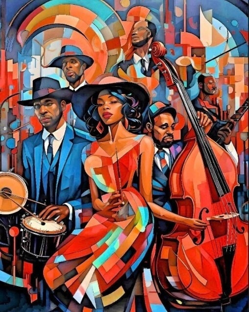 Jazz Poster Wall Art African American Musicians Picture Music in Color ...