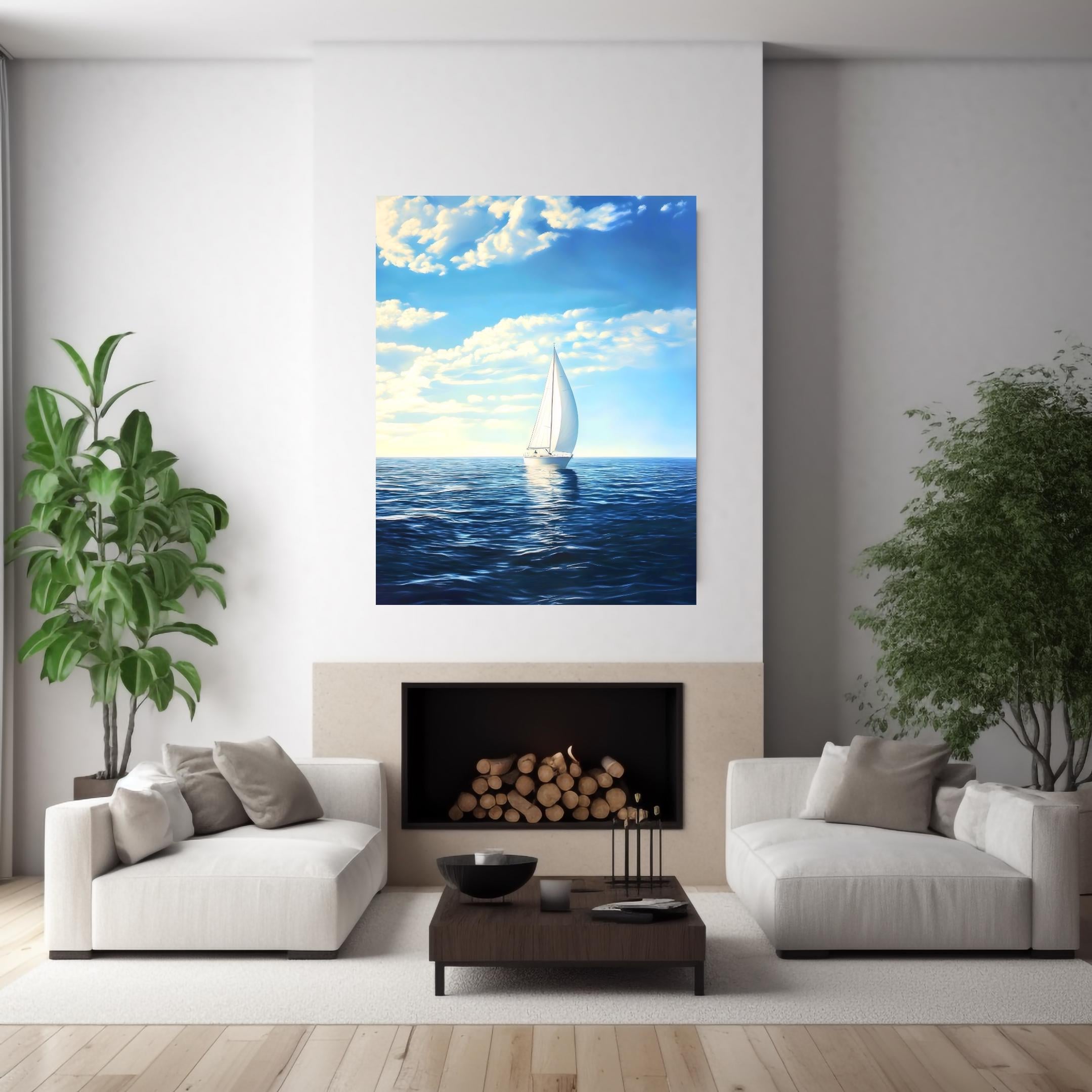 Deep Sea Sailboat Poster Wall Art Sailing Calm Waters Picture - Etsy