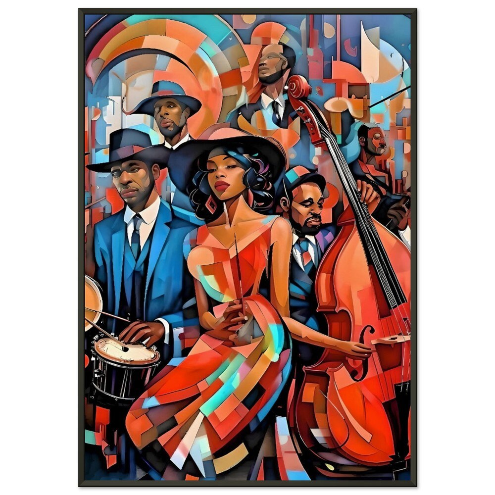 Jazz Abstract Band Aluminum Framed Wall Art African American Artists ...