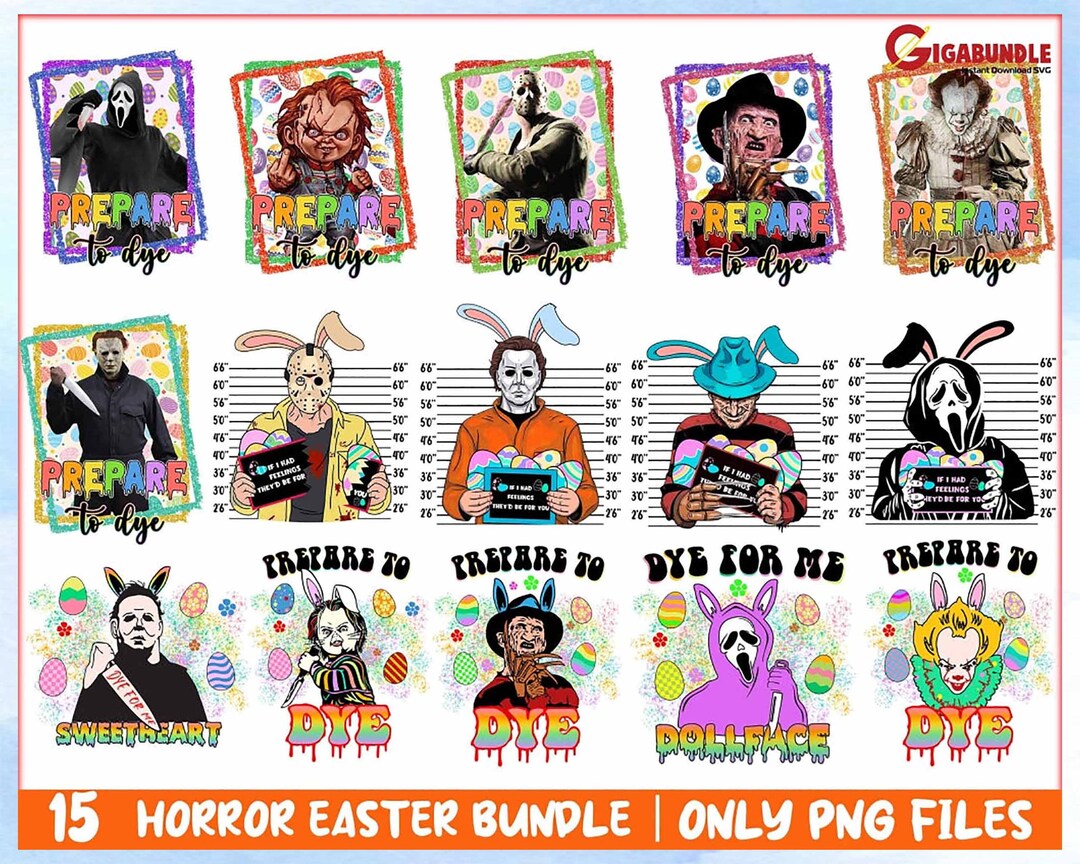 Horror Easter Png Bundle ,easter Killer Mugshot Png Bundle, Happy ...