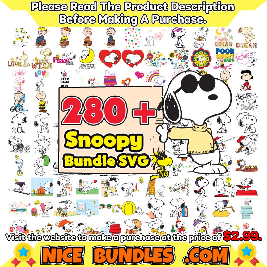 Mega Snoopy Svg, Snoopy Bundle Svg, Charlie Brown Svg, Snoopy Clipart ...