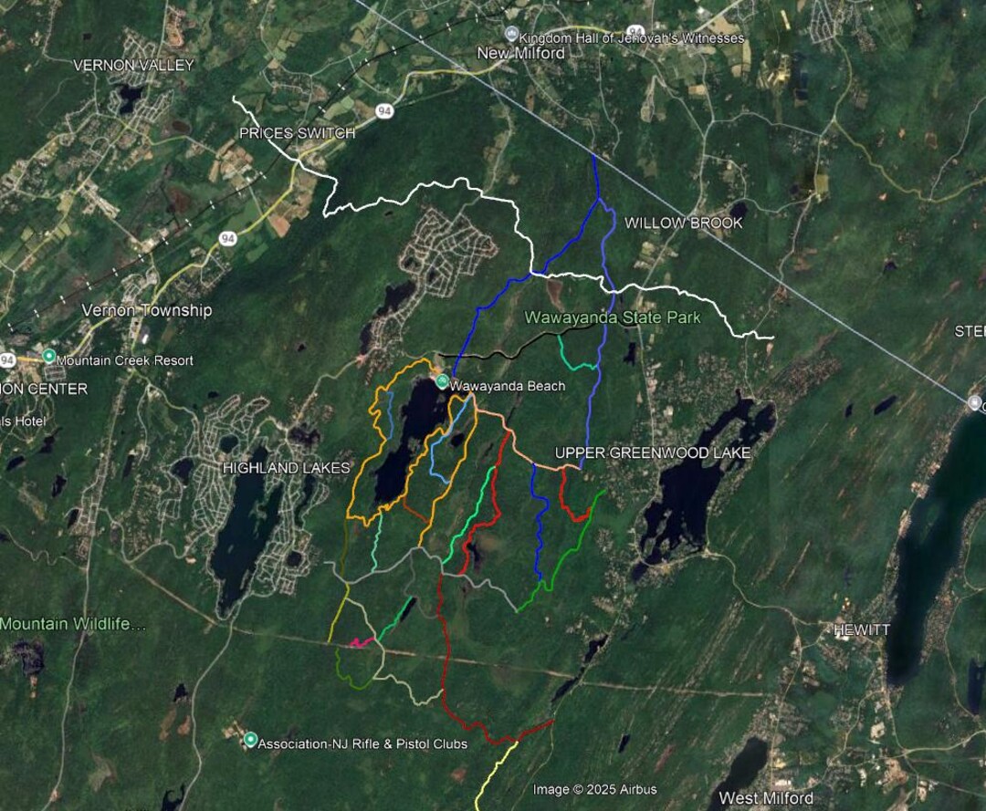 Wawayanda State Park -new Jersey - Trails Map - Google Earth - Etsy