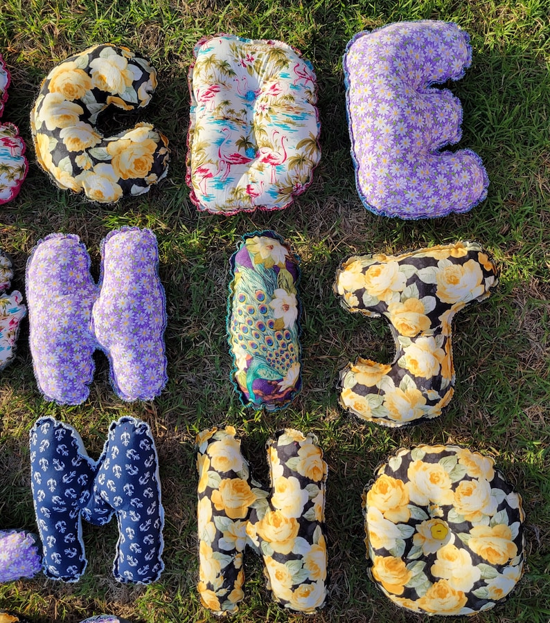 Alphabet Throw Pillows 12" Tall - Various Motifs - Etsy