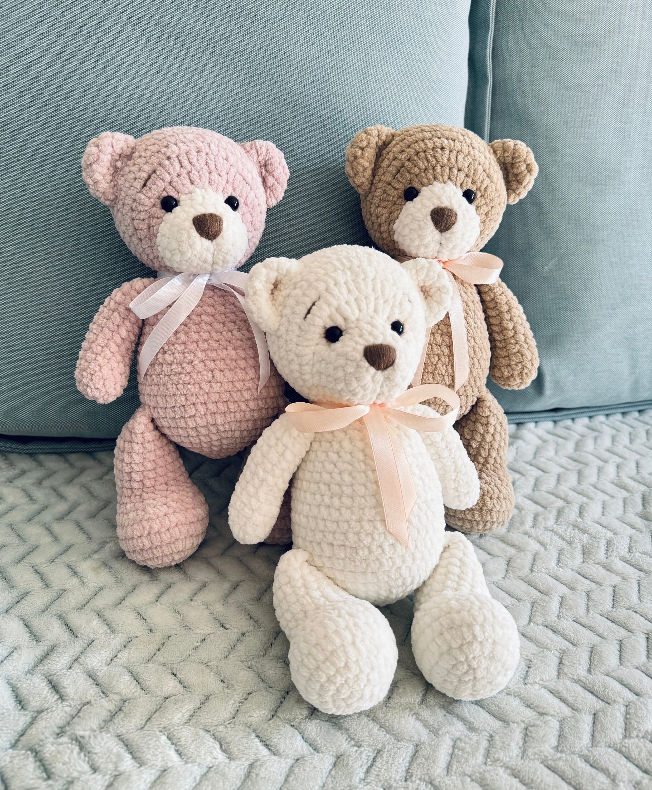 Handmade Cute Taddy Bears Crochet Toys Stuffed Animals, Knitted Toys by ...