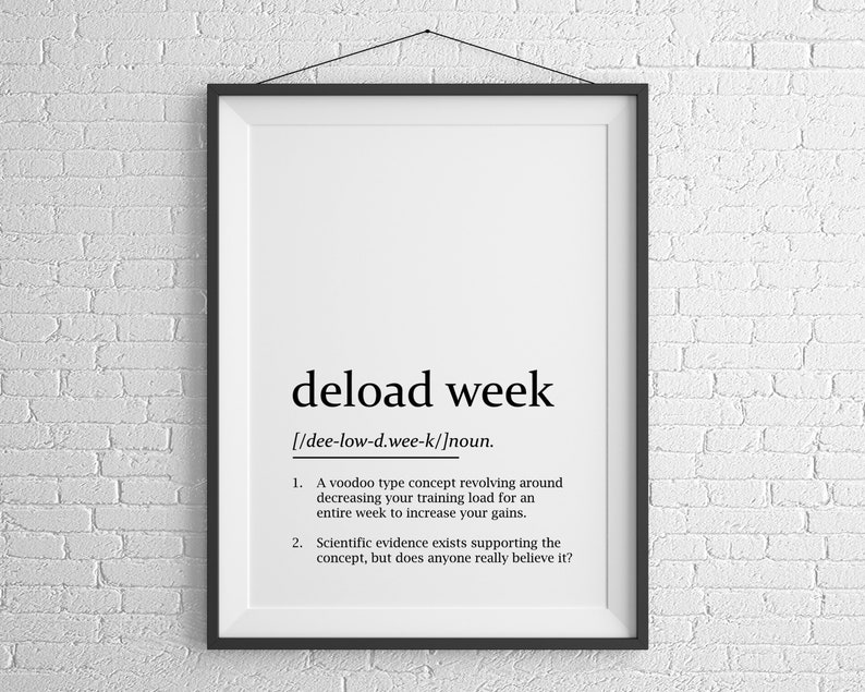 Deload Week Definition Printable for You to Download and Print Today - Etsy