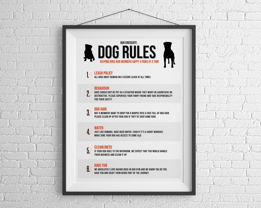 Gym Dog Rules Poster for Crossfit to Instantly Download, Print and Hang ...
