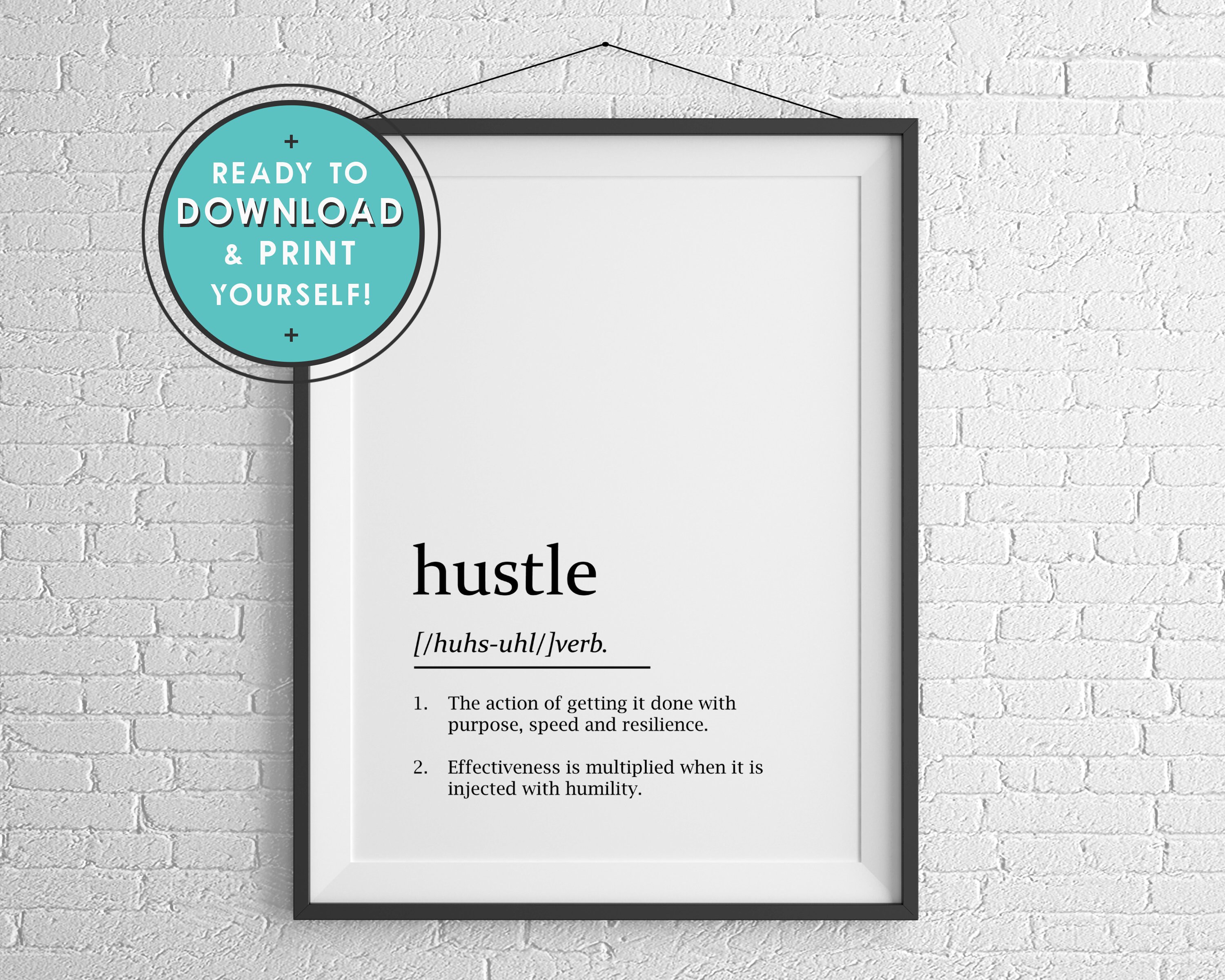 Hustle Definition Printable for You to Download and Print Today - Etsy