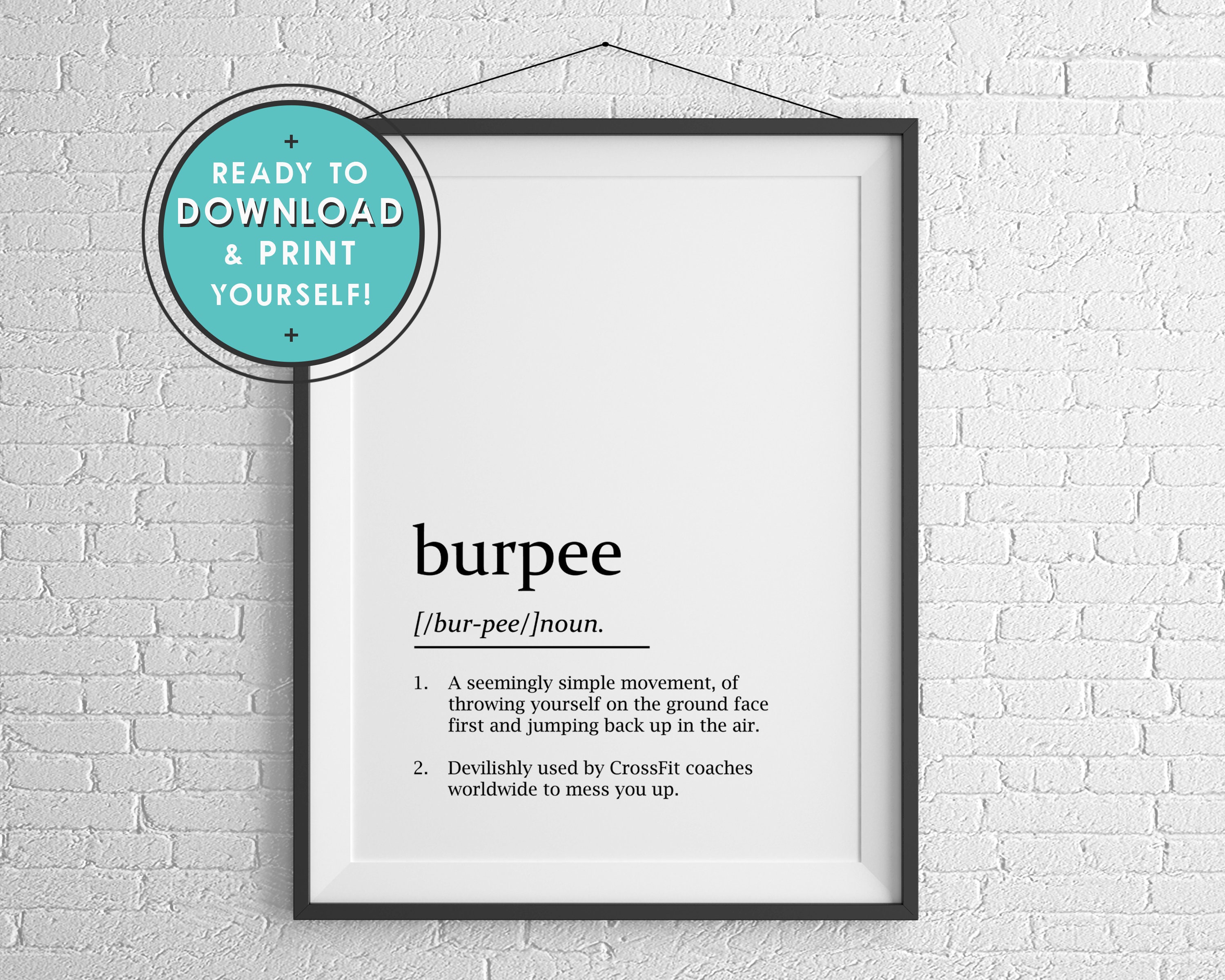 Burpee Definition Printable for You to Download and Print Today - Etsy
