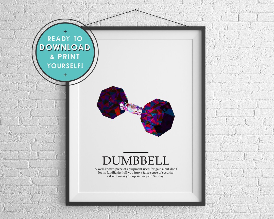 Dumbbell Definition Printable | Crossfit Wall Art | Gym Decor Digital ...