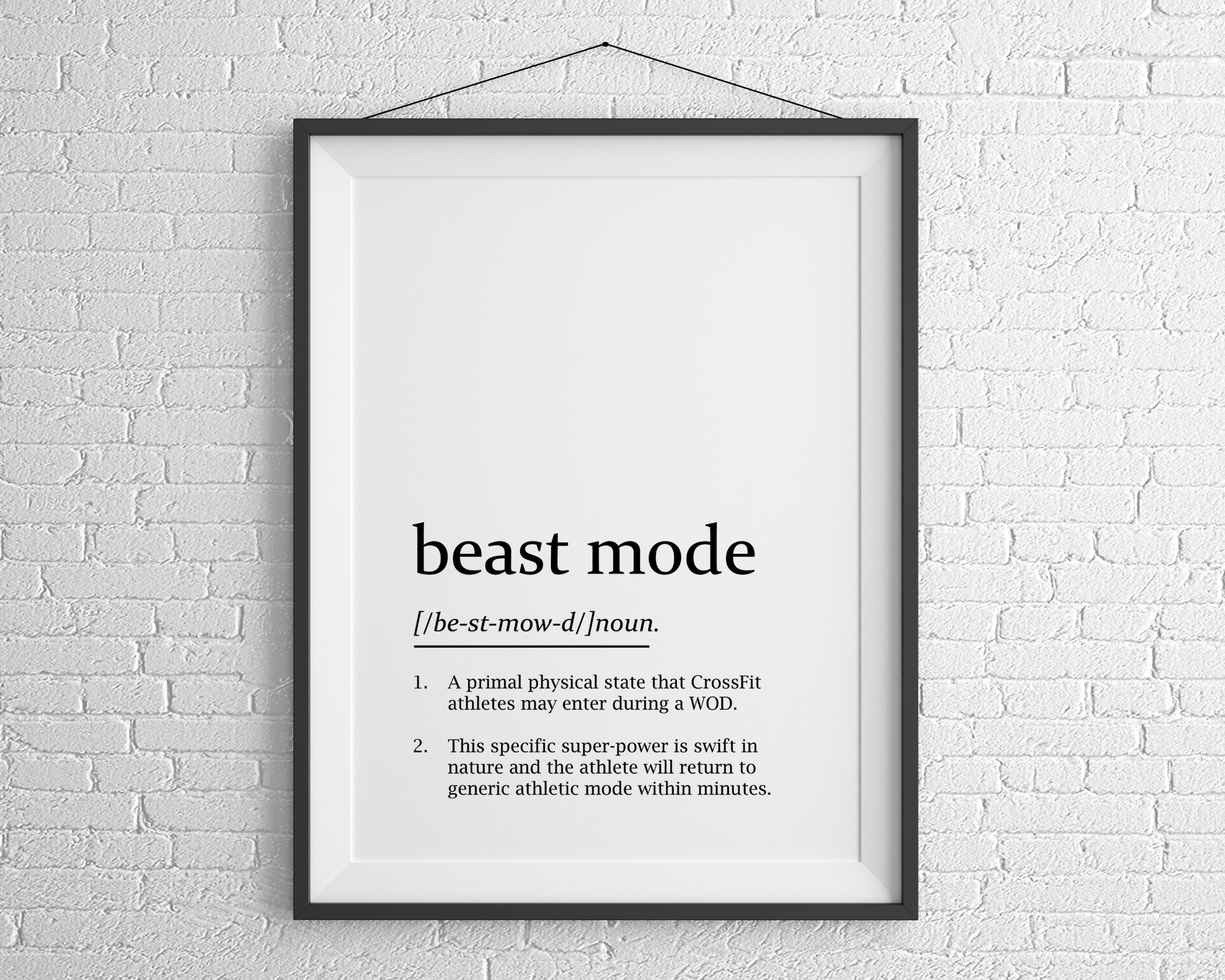 Beast Mode Definition Printable for You to Download and Print Today - Etsy