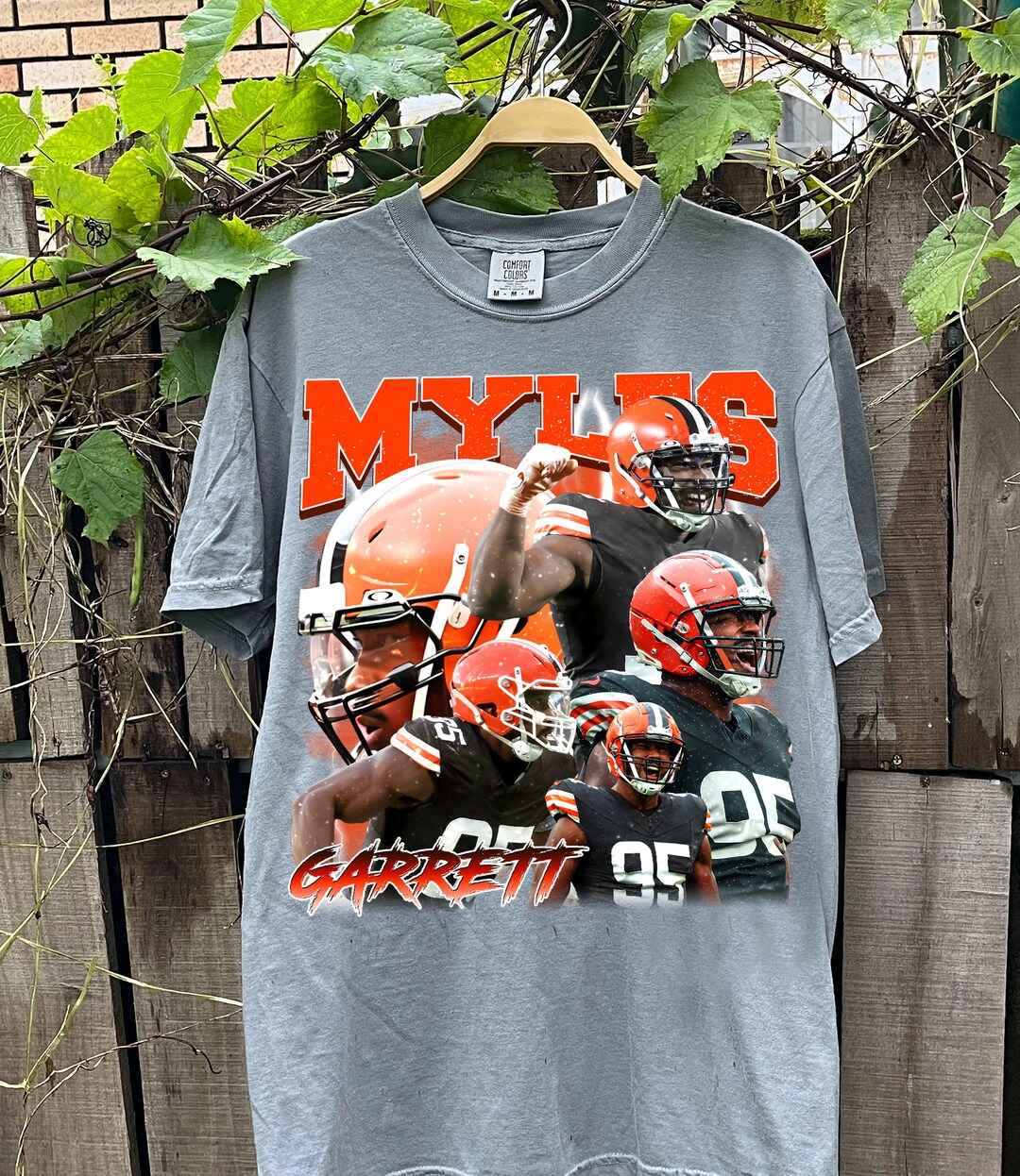 Vintage 90s Comfort Colors Myles Garrett T-shirt, Myles Garrett Shirt ...
