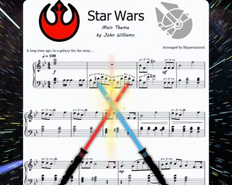 Star Wars Main Theme Beginner Sheet Music - Etsy