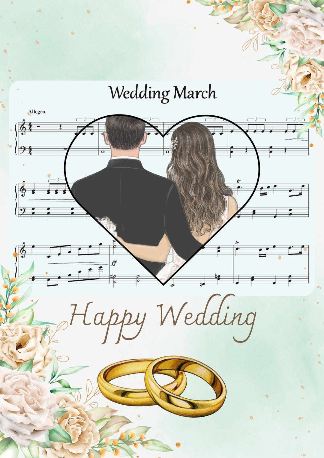 Wedding March Sheet Music Easy Piano for Beginner Levels Printable PDF ...