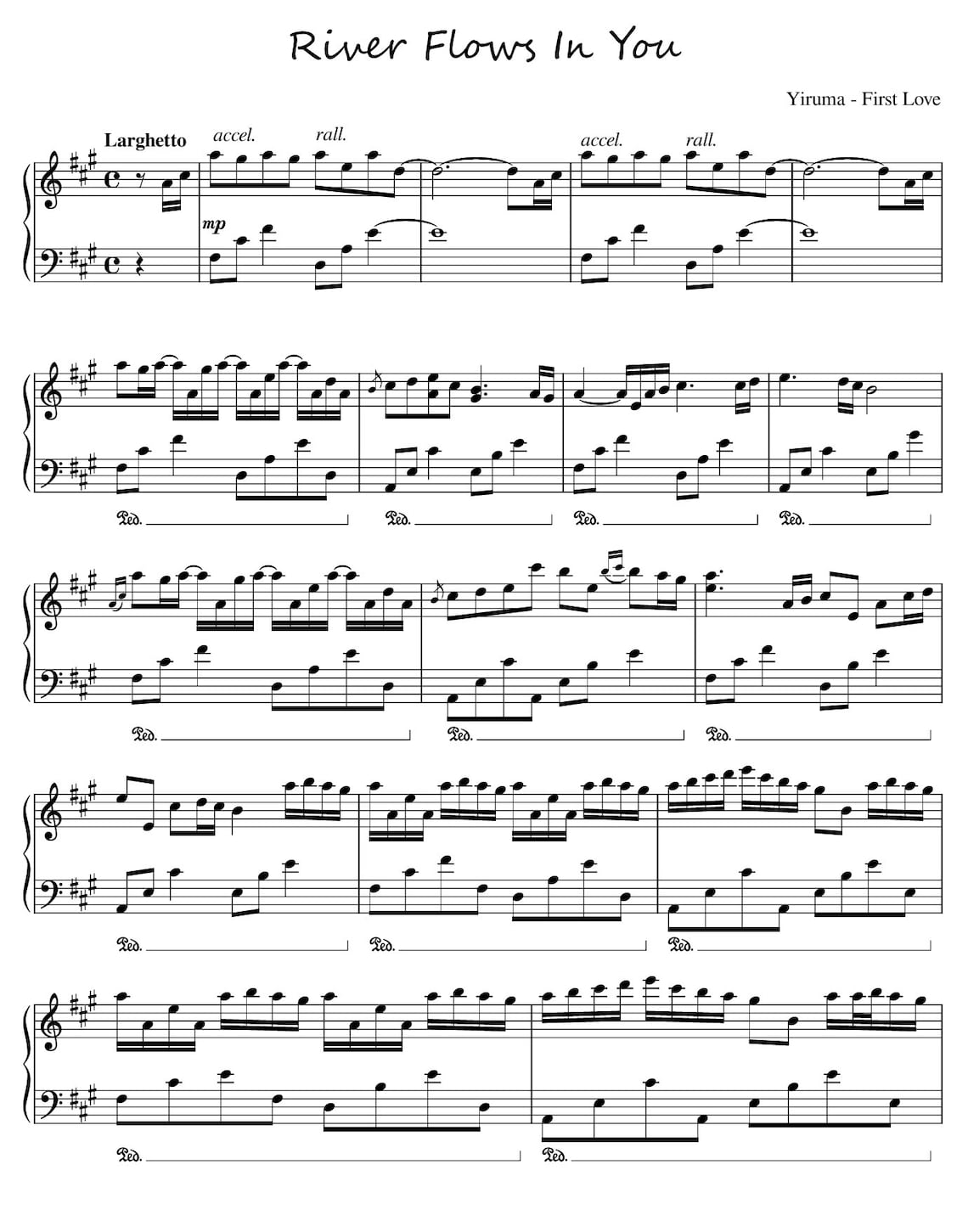 Yiruma River Flows in You Piano Sheet Music: Accurate Version (PDF ...