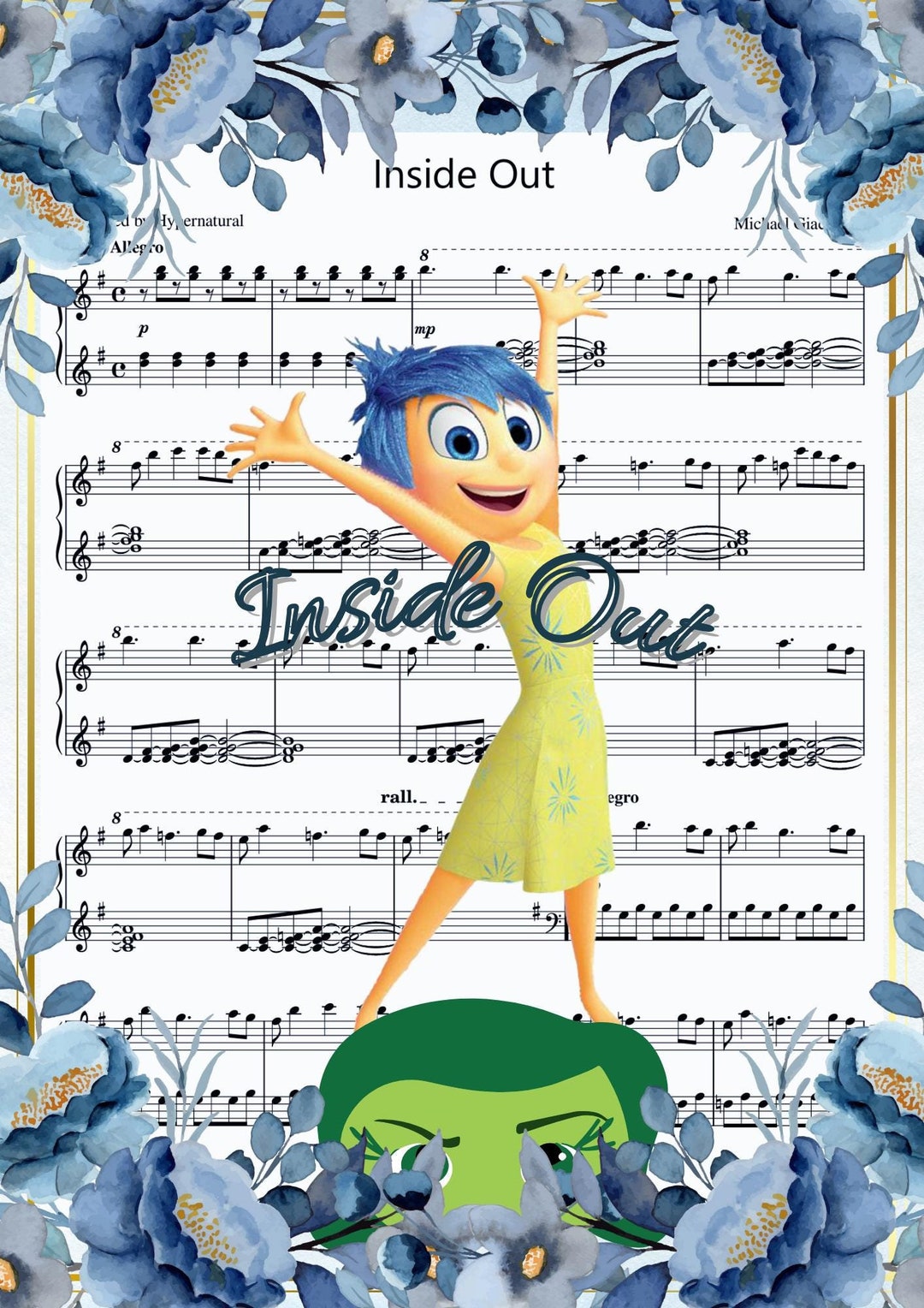 Inside Out Main Theme Easy Piano Sheet Music for Beginner Players ...