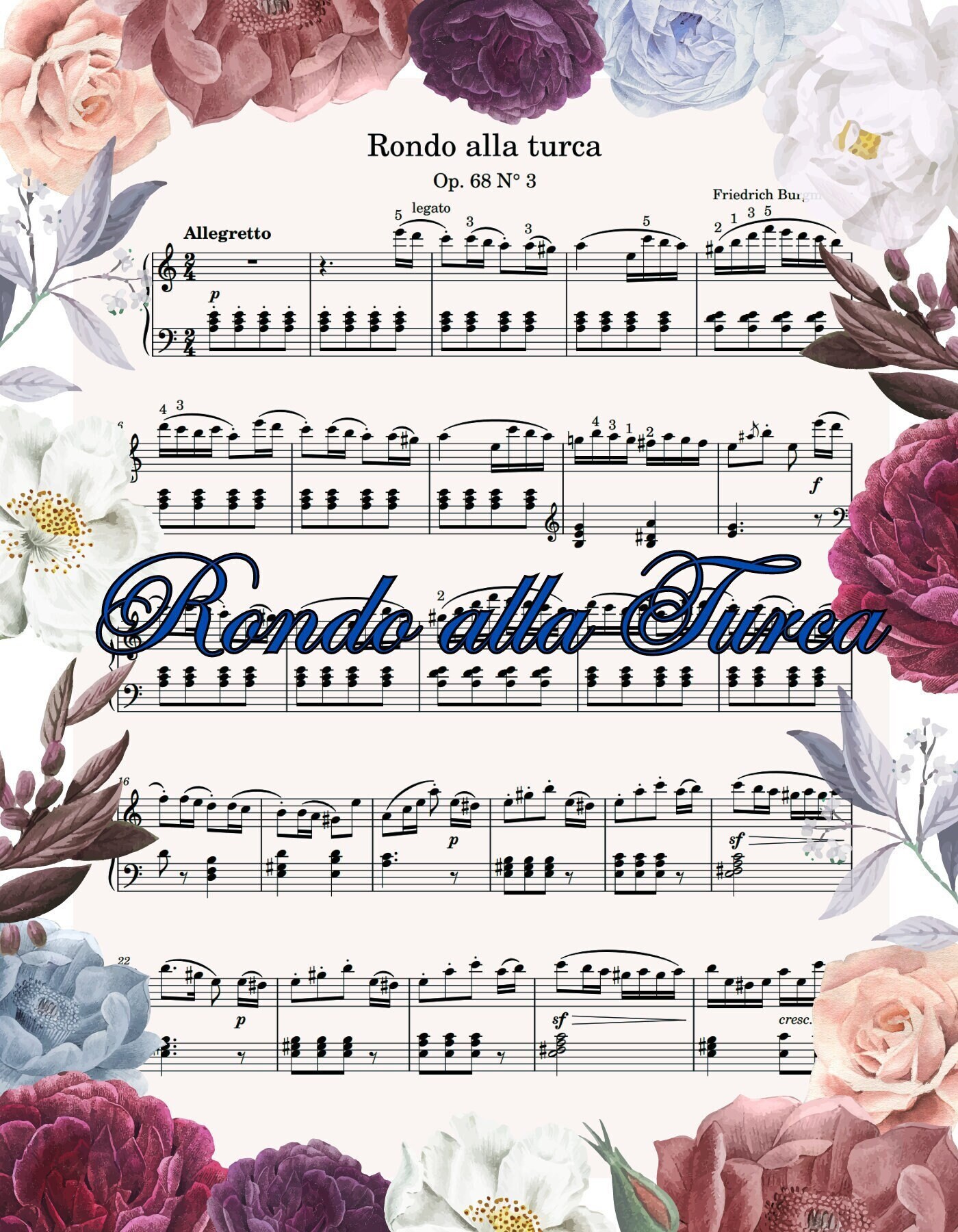 Rondo Alla Turca - Op 68 #3 by Friedrich Burgmüller - for Advanced ...