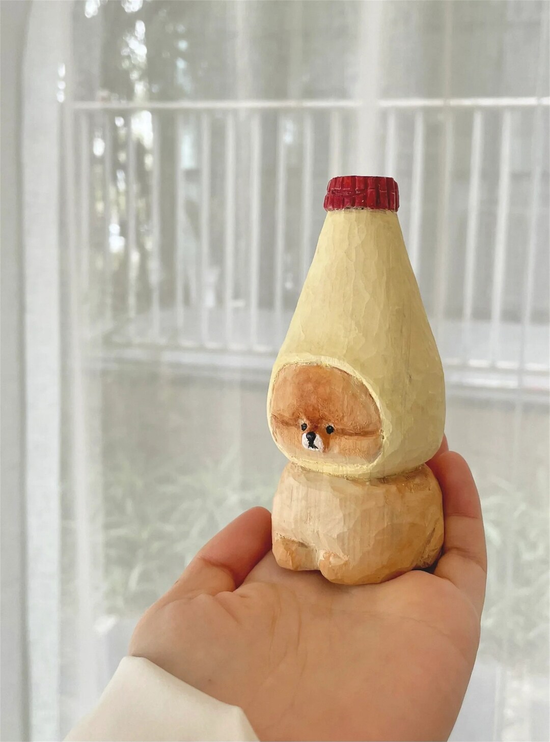 Handmade Wood Carving Puppie, Wood Carving Decoration, Cute Ornament ...