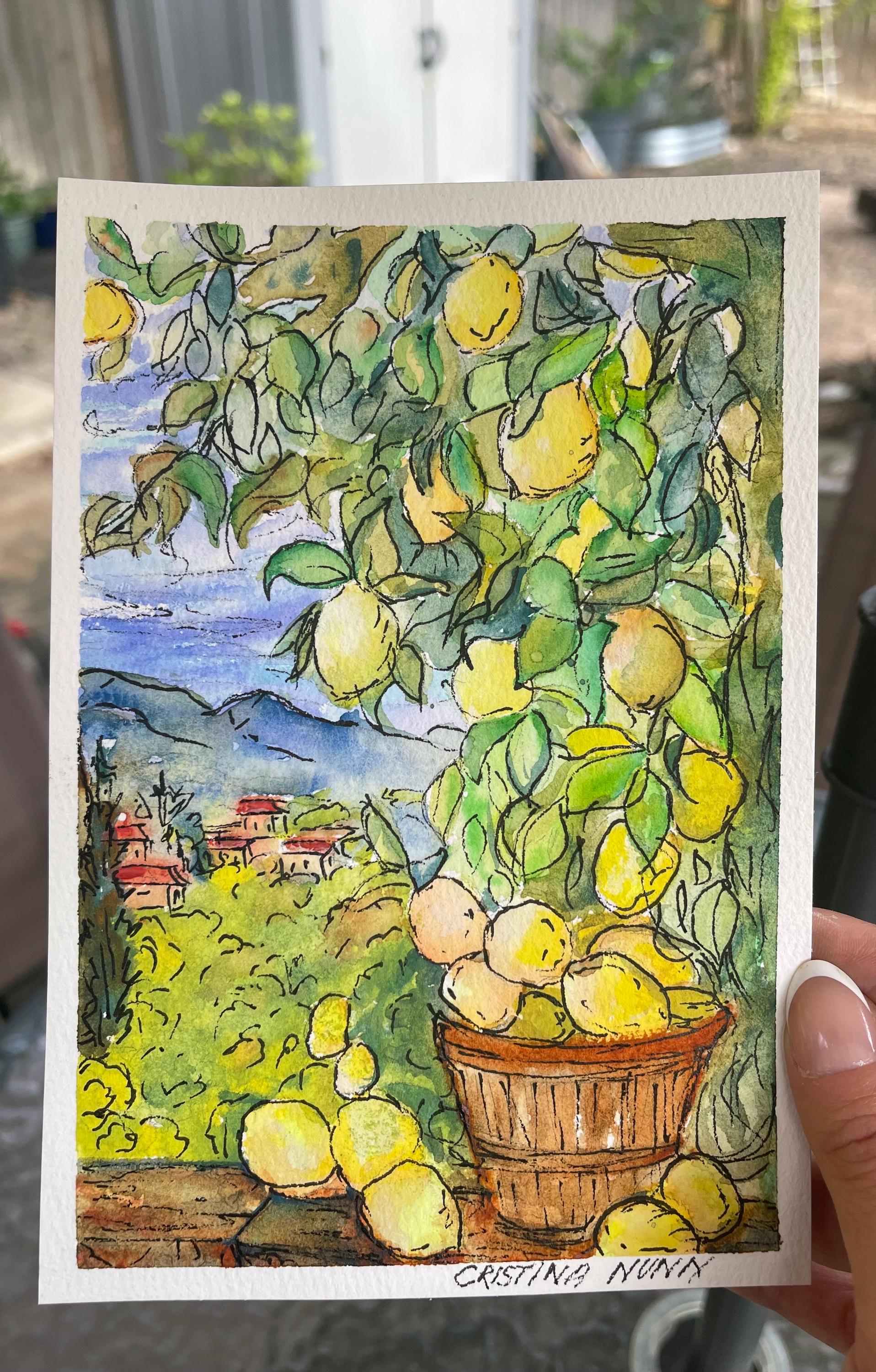 Original Watercolor Painting- Lemon Tree - Etsy