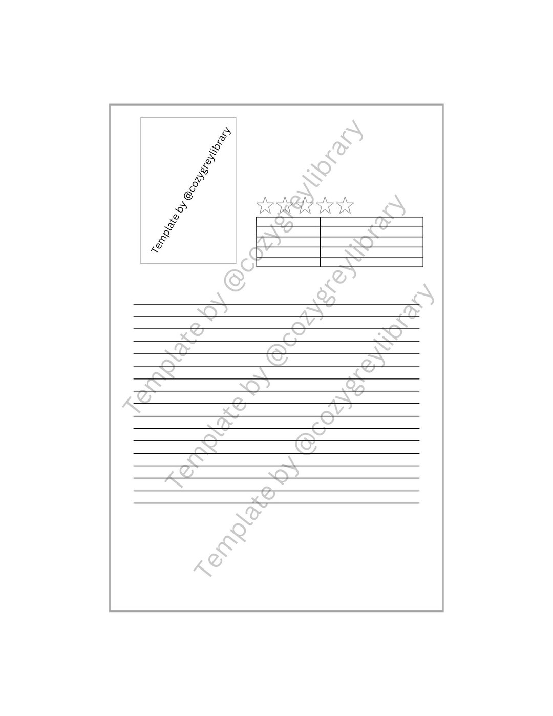 Book Journal Page Template - Etsy