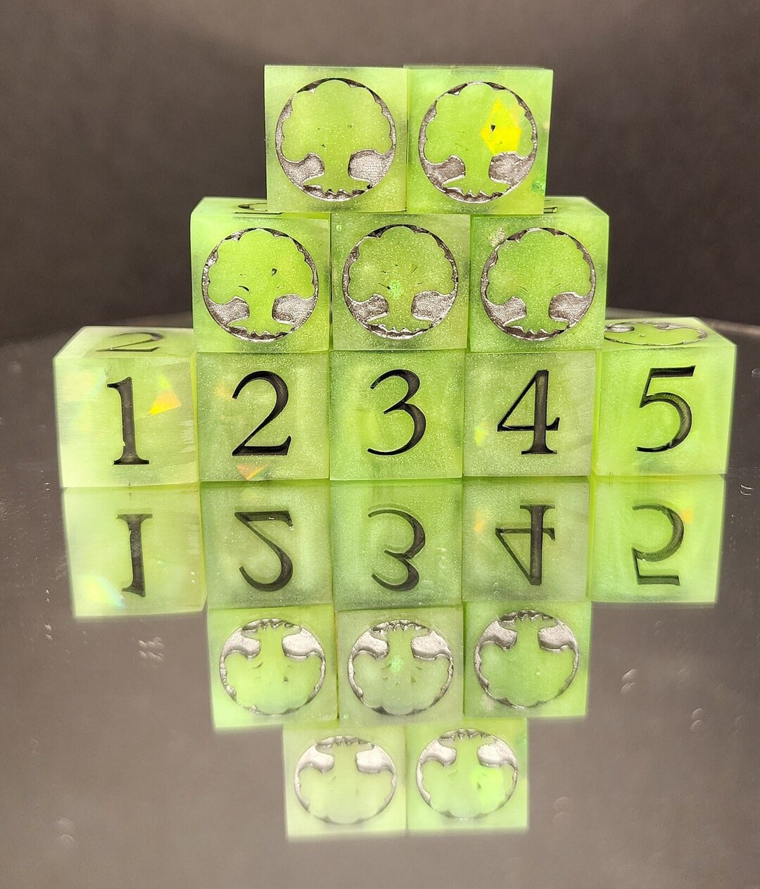 10 Forest Mana Dice for Mtg - Sharp Edged 16mm D6 - Etsy