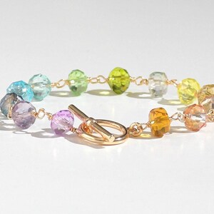 Rainbow Crystal Bracelet, Hand-wrapped Wire Bracelet With Colorful ...