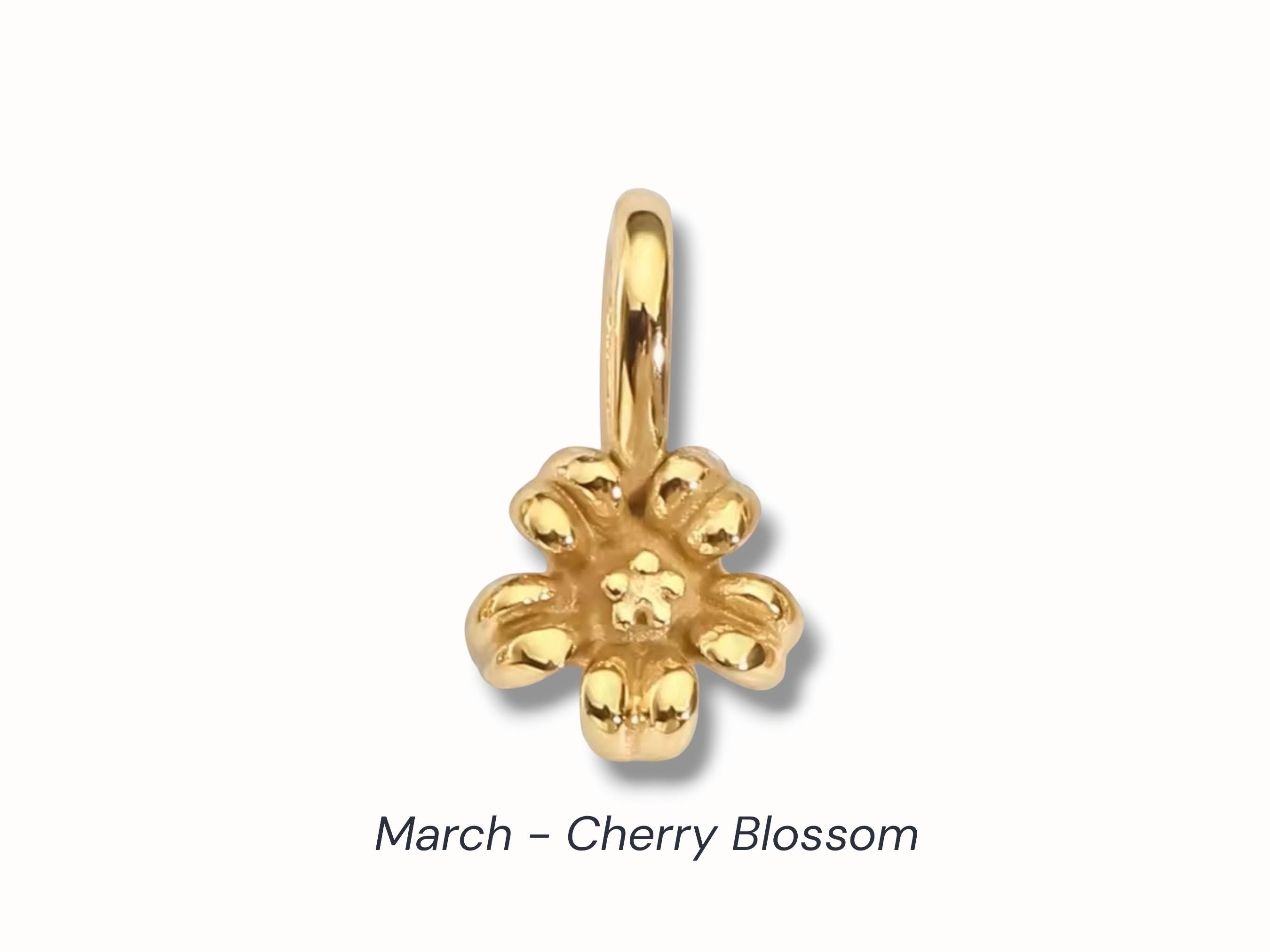 Personalized Birth Flower Charm: Custom Engraved Birthday Month Charm ...