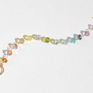 Rainbow Crystal Bracelet, Hand-wrapped Wire Bracelet With Colorful ...