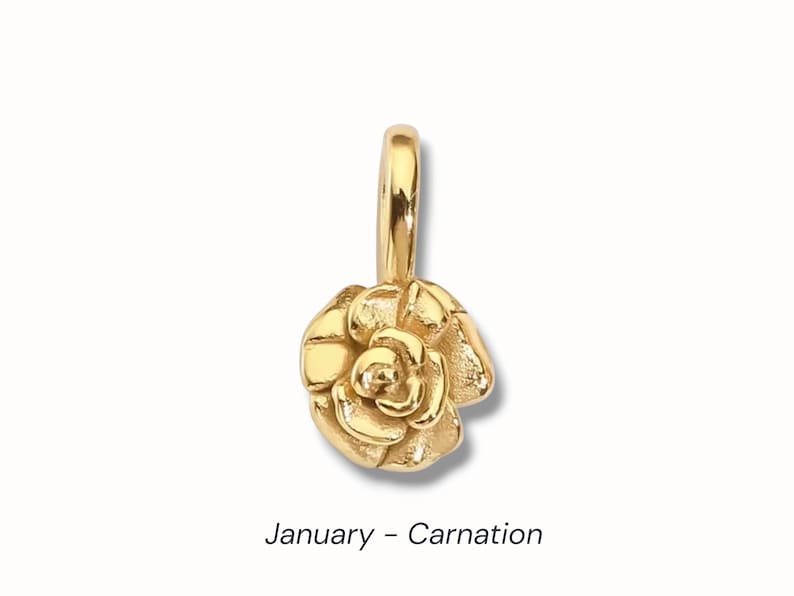 Personalized Birth Flower Charm: Custom Engraved Birthday Month Charm ...