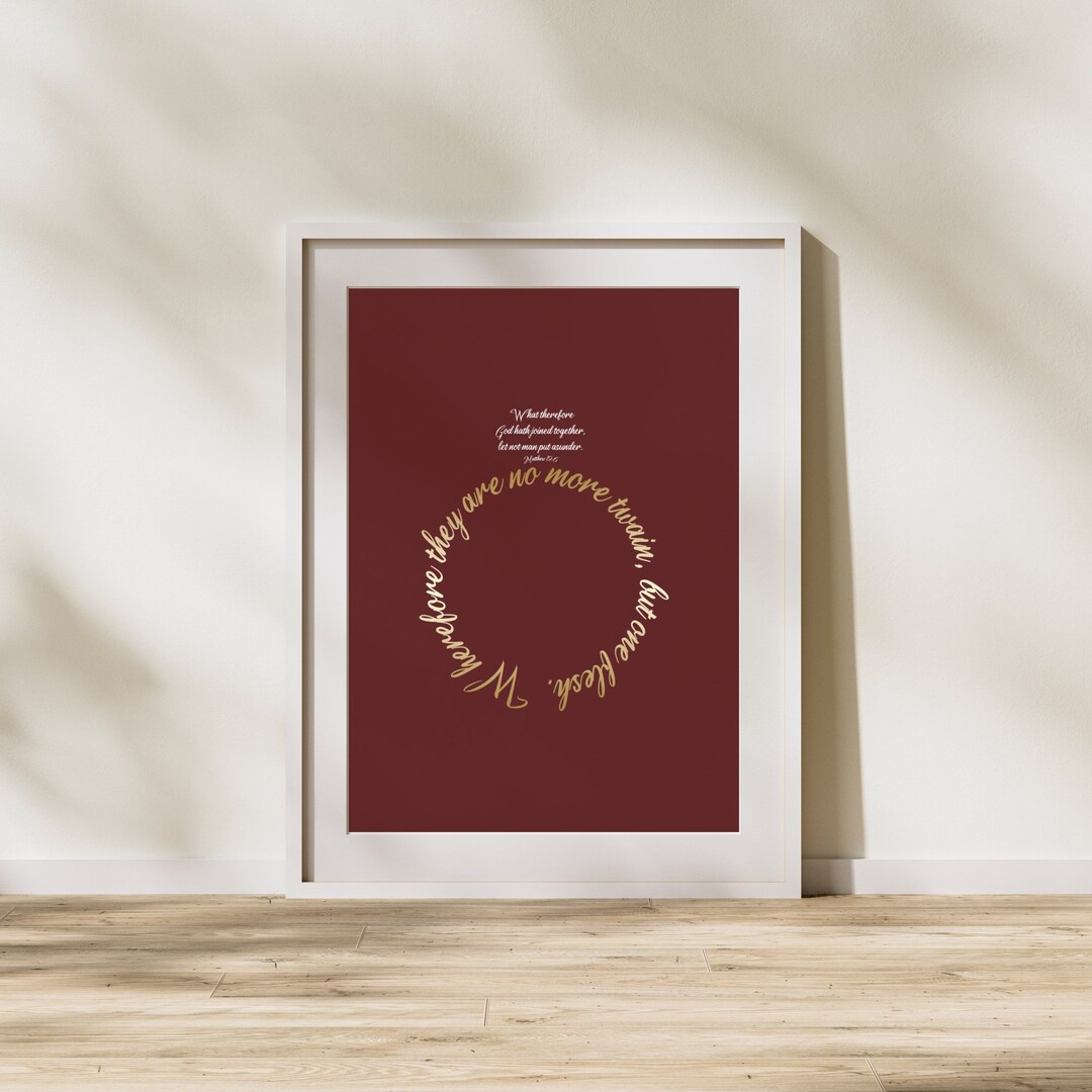 Diamond Ring Scripture Wall Art DIGITAL PRINT, Matthew 19:6, Engagement ...