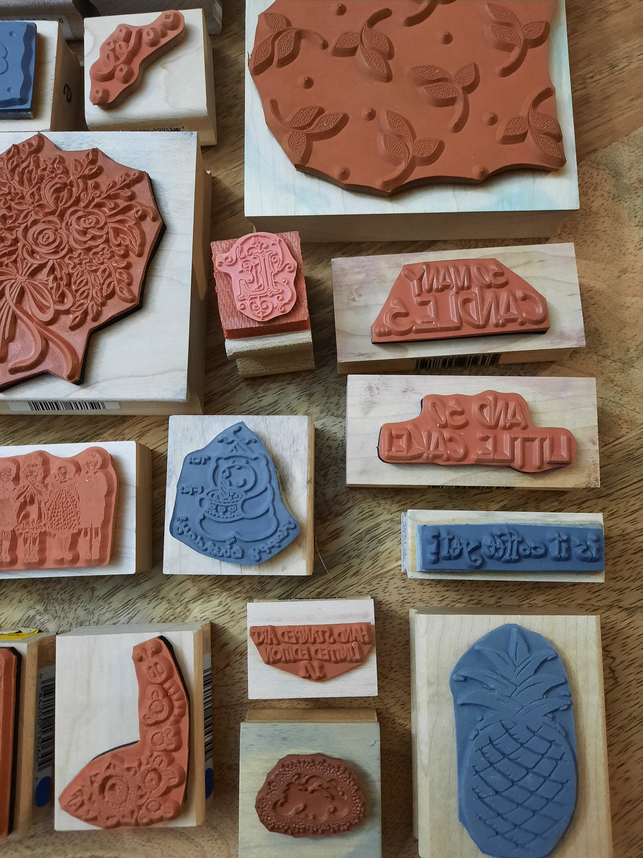 Collection of Rubber Stamps Wood Mounted - Etsy