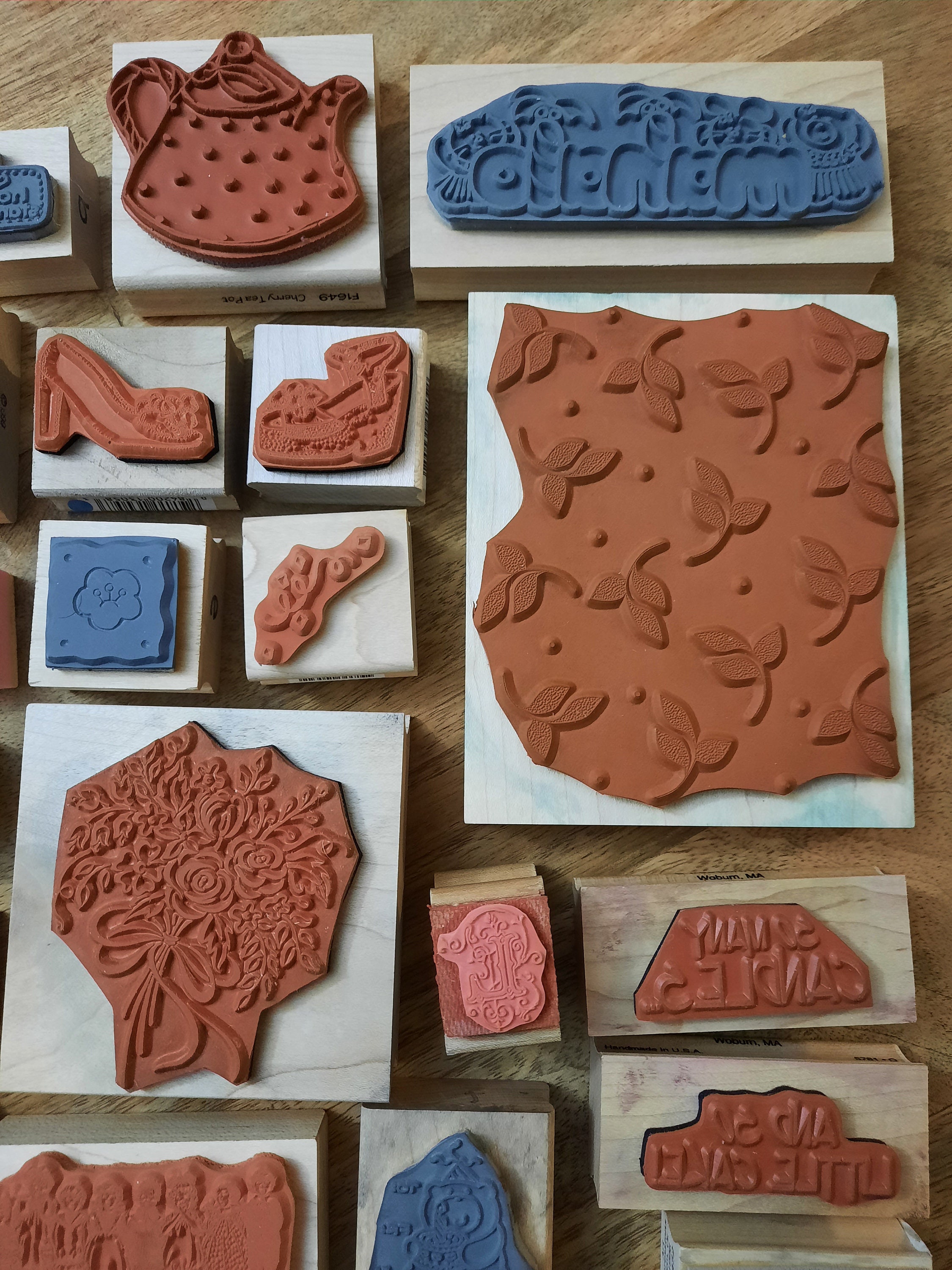 Collection of Rubber Stamps Wood Mounted - Etsy