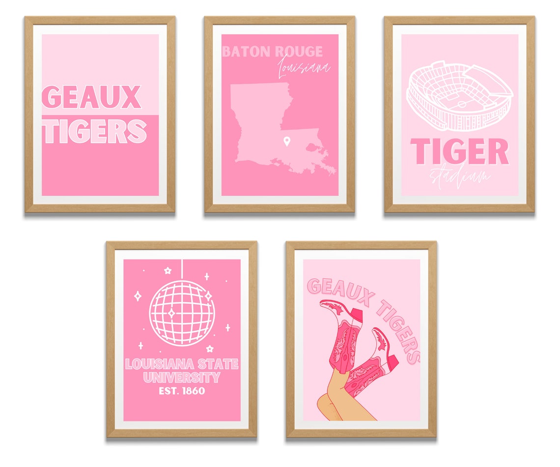 LSU Dorm Wall Prints Pink - Etsy
