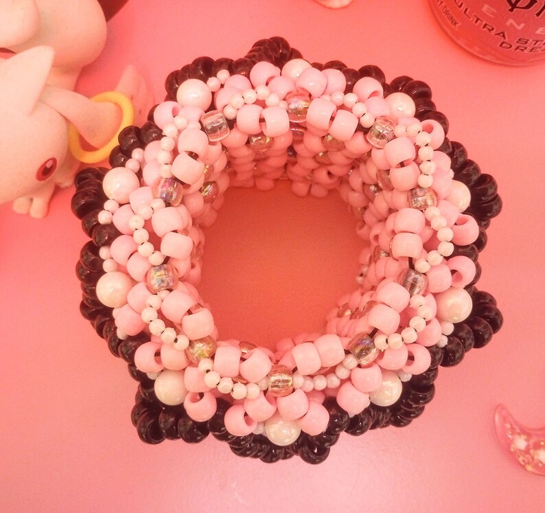 3X 3D Kandi Cuff Jirai Kei Hime Gyaru Pink Black Kawaii - Etsy