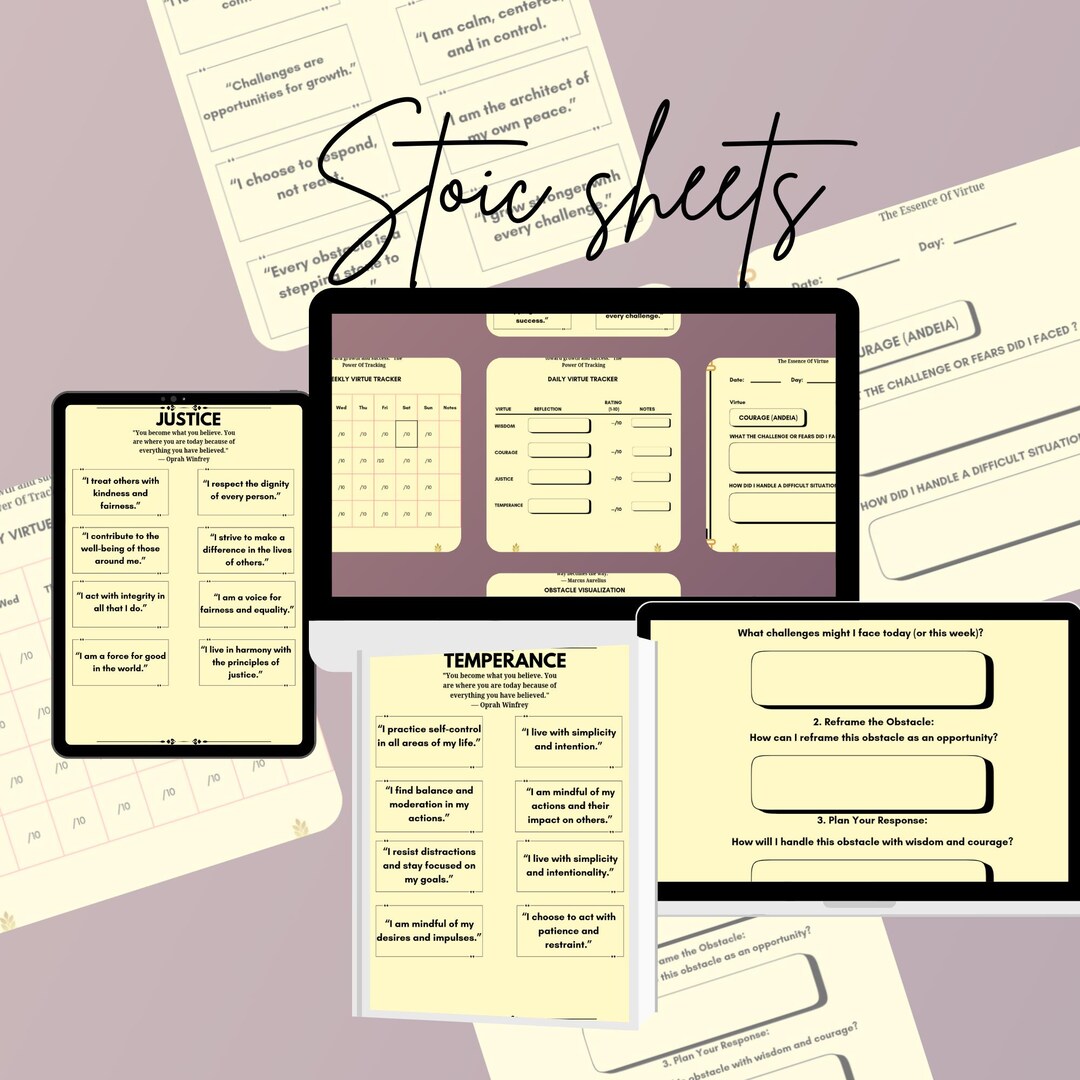 Stoic Daily Reflection Sheets – Printable Morning & Evening Routine ...