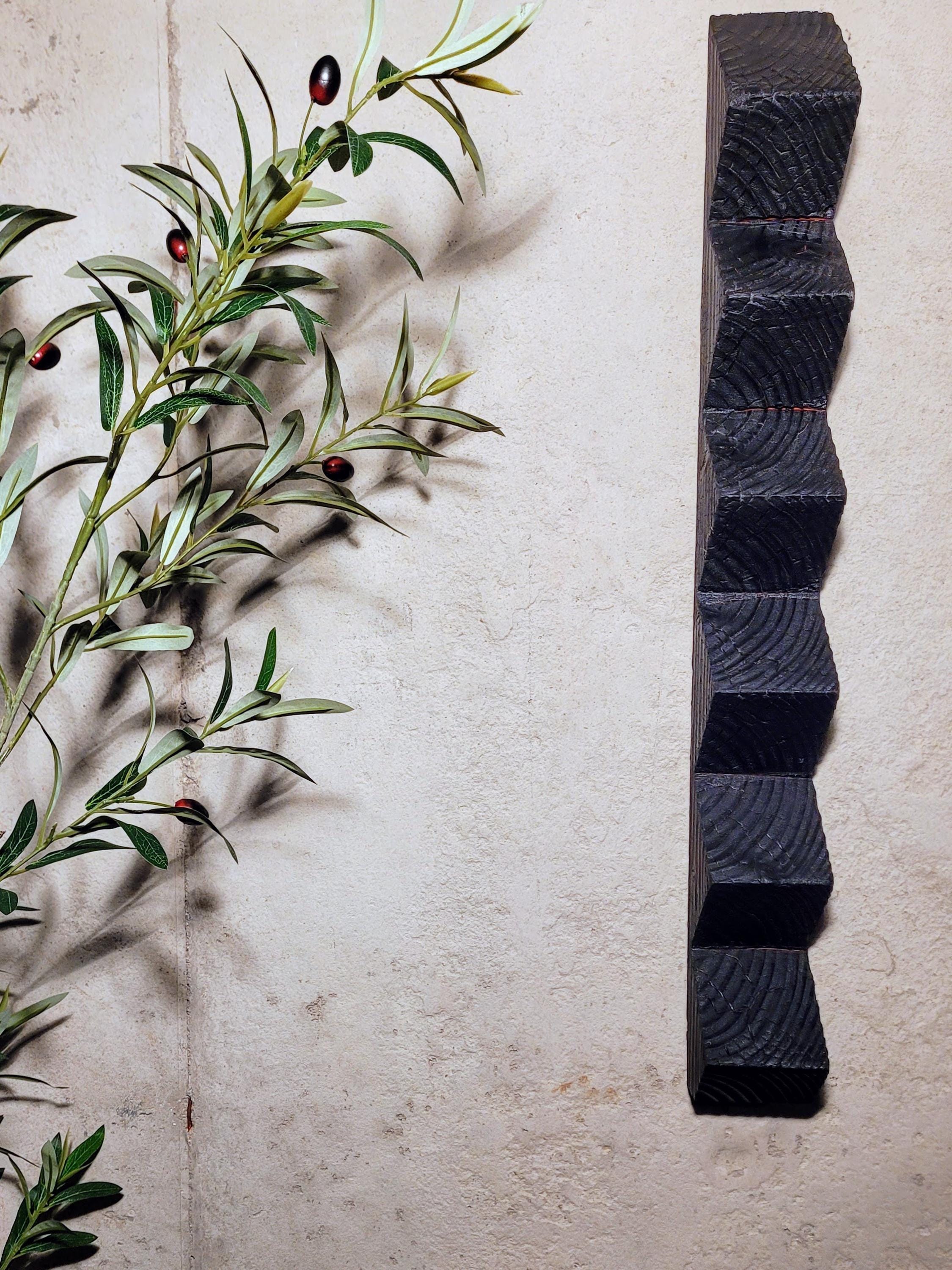 Shou Sugi Ban Modern Wood Wall Art // Yakisugi Charred Wood // Living ...