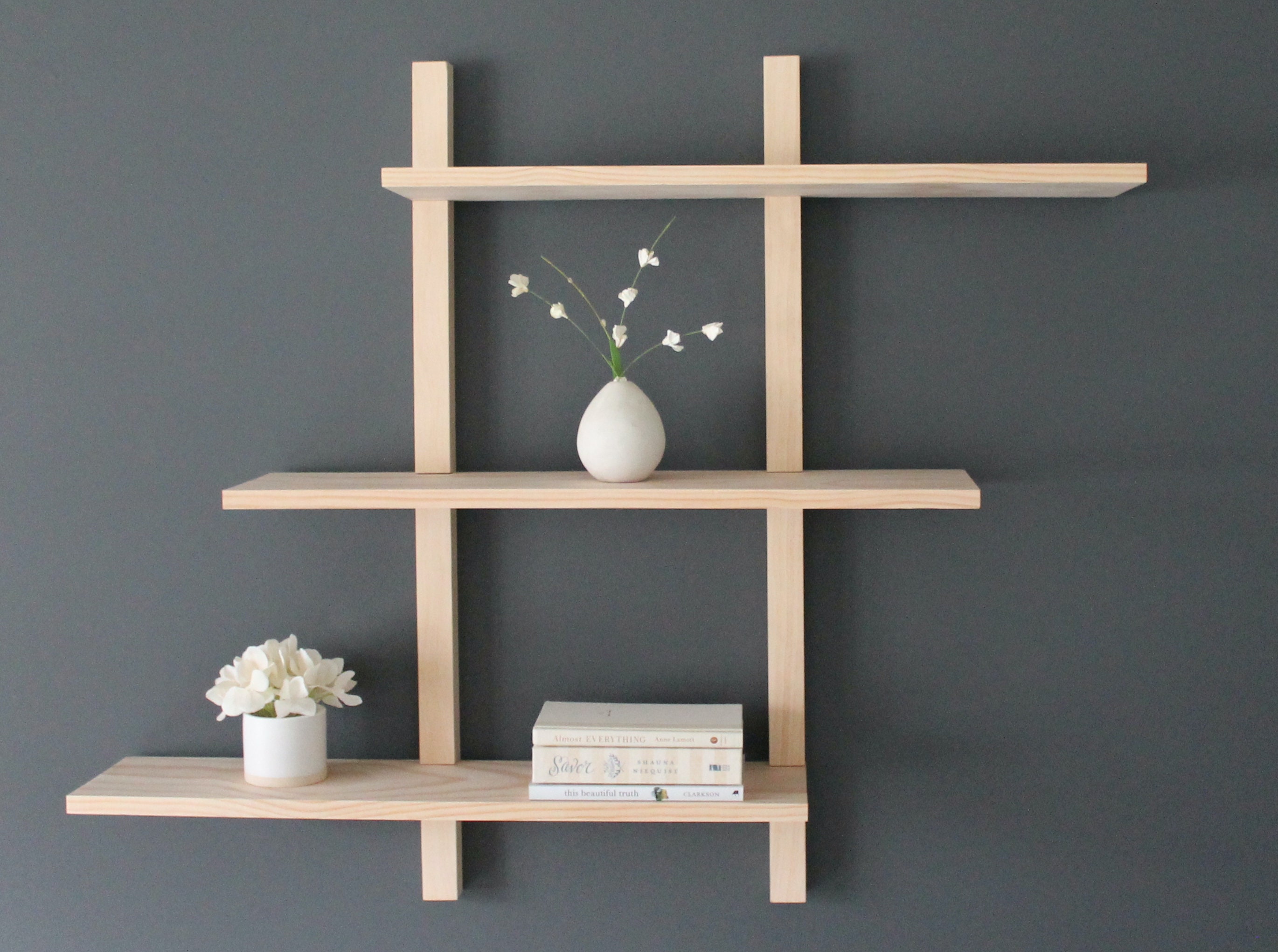 Mid-century Modern Minimalist Wall Shelf, Fully Adjustable, Handmade ...