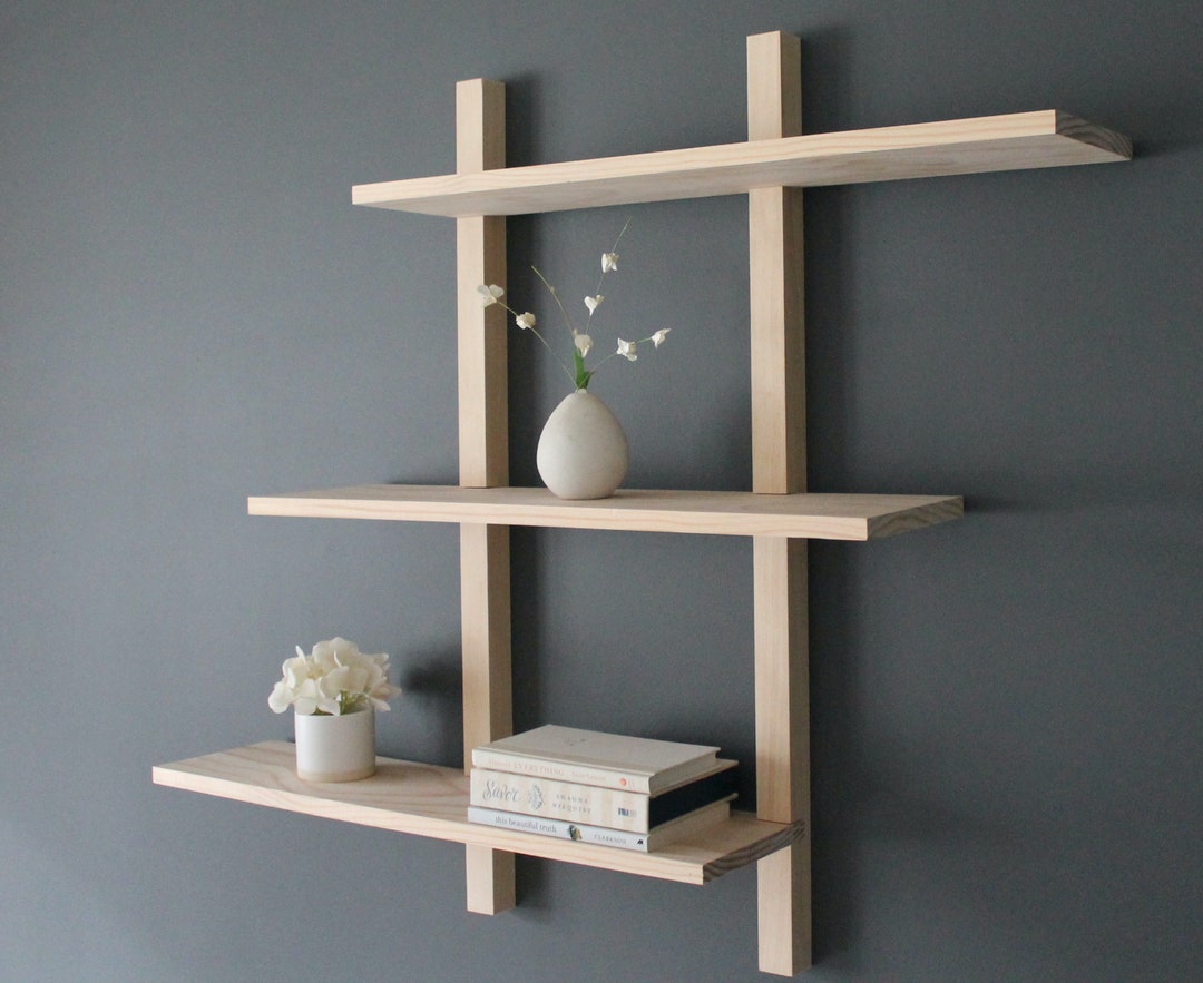Mid-century Modern Wall Shelf // Minimalist // MCM Floating Wood Shelf ...