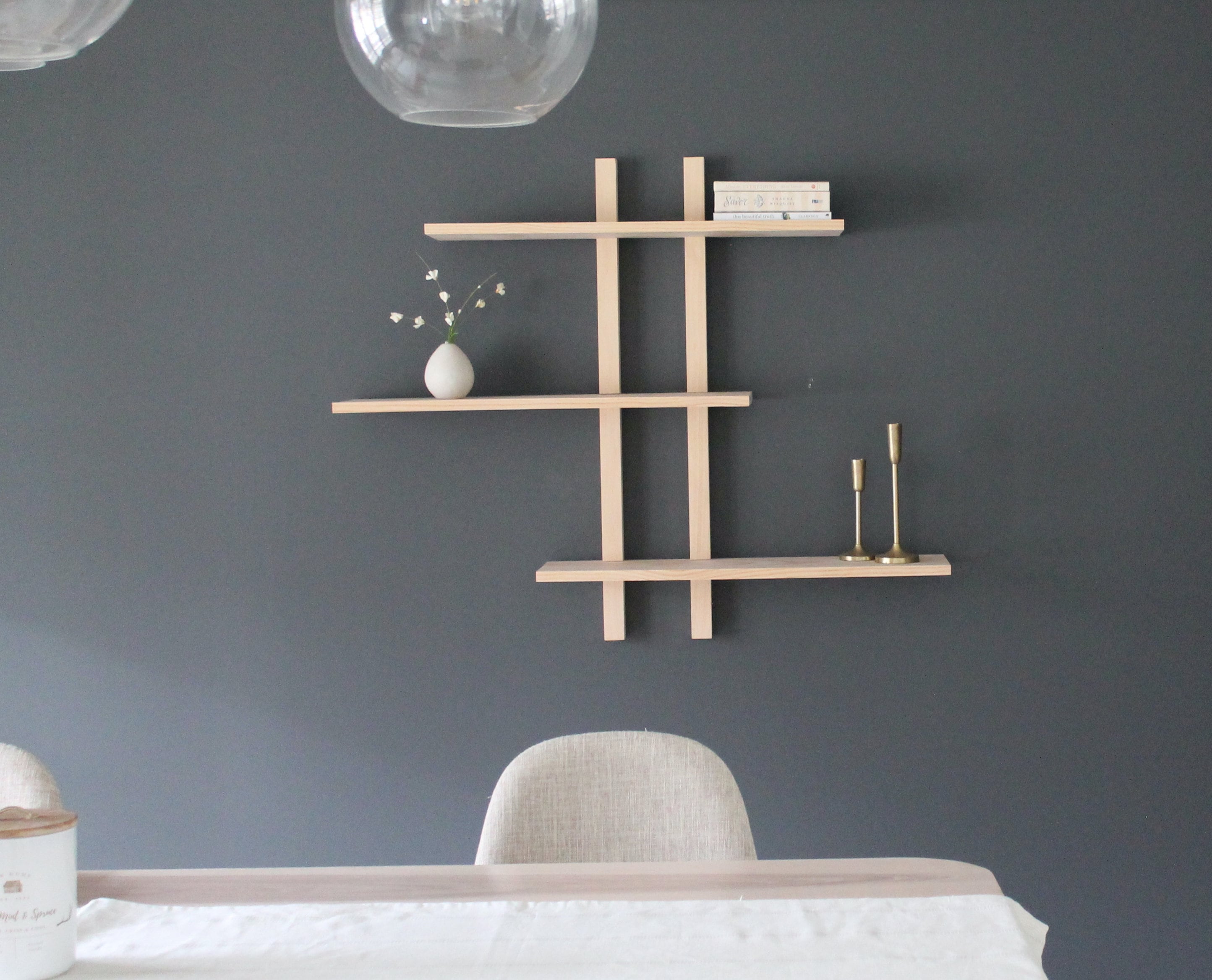 Mid-century Modern Minimalist Wall Shelf, Fully Adjustable, Handmade ...