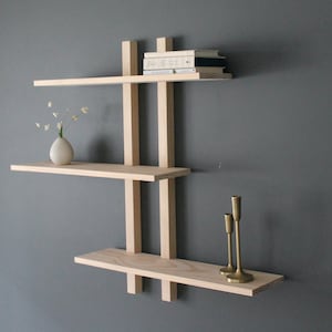 Mid-century Modern Wall Shelf // Minimalist // MCM Floating Wood Shelf ...