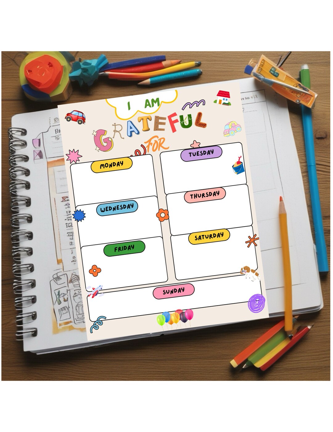 Kids Weekly Gratitude Journal, Positive Mindset Activity (printable) - Etsy